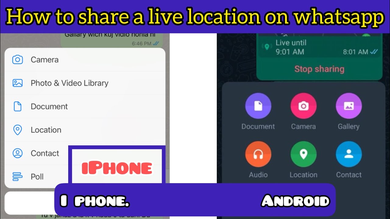 How to share your live location with whatsApp | location send karna ka ...