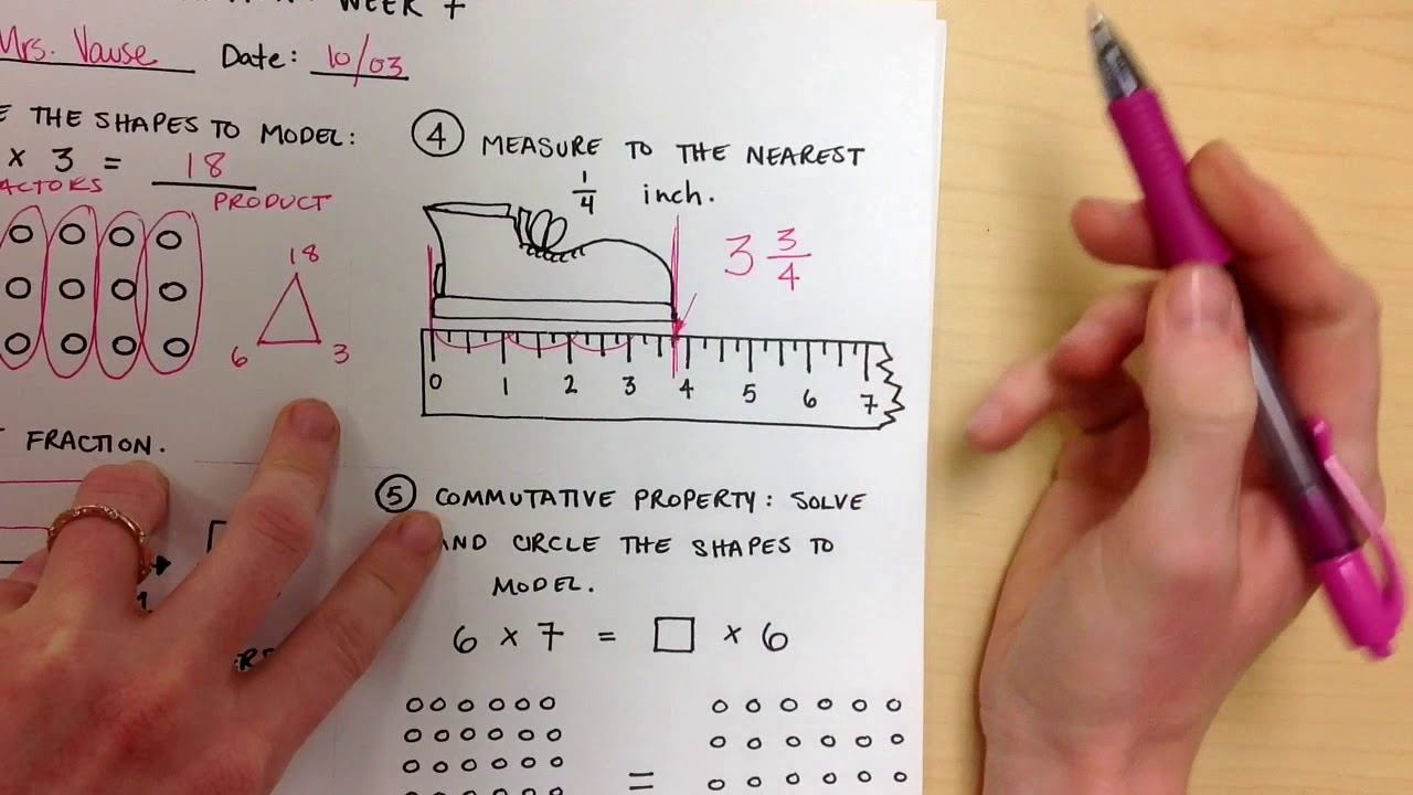5-a-day Math Review: Tuesday of Week 7 (Pink) - YouTube