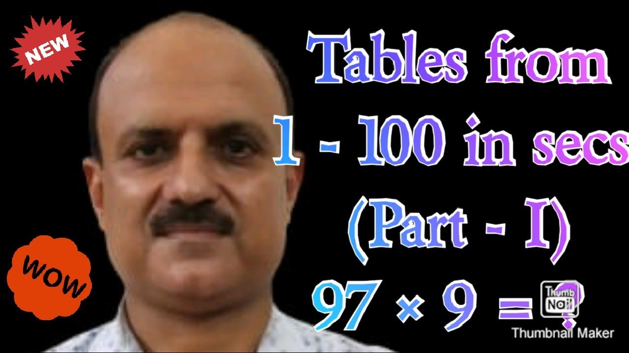 Tables from 01--100 in Seconds (Part--01) - YouTube