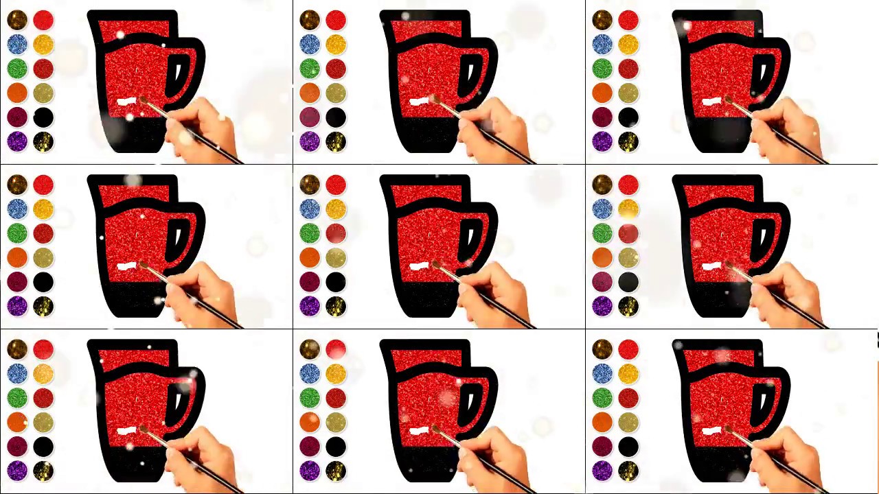 How to Draw and Coloring with glitter||Learn colors for kids.#Best-kids ...