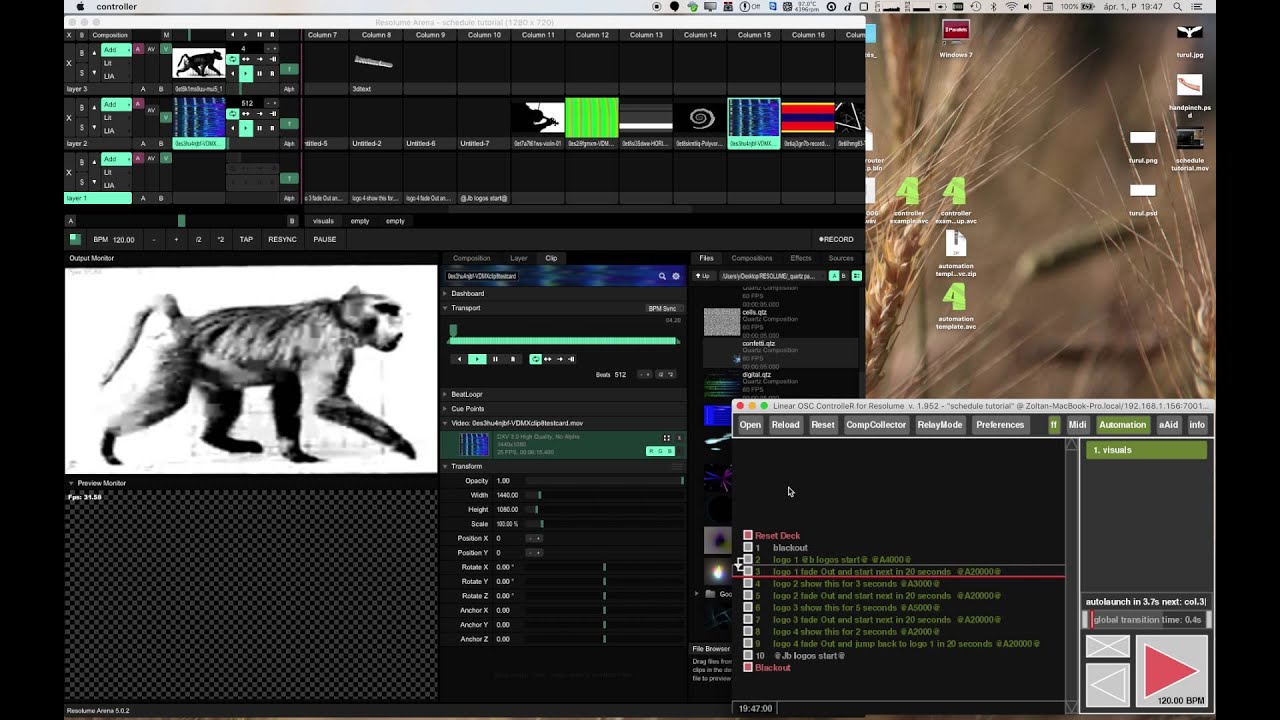 logos background loop example with resolume and linear osc controller ...