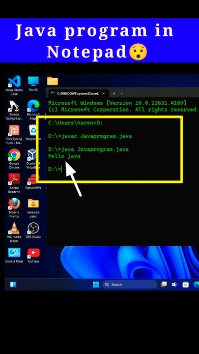 How To Write Java Program In Notepad Java Coding Shorts Java Javacoding Programming