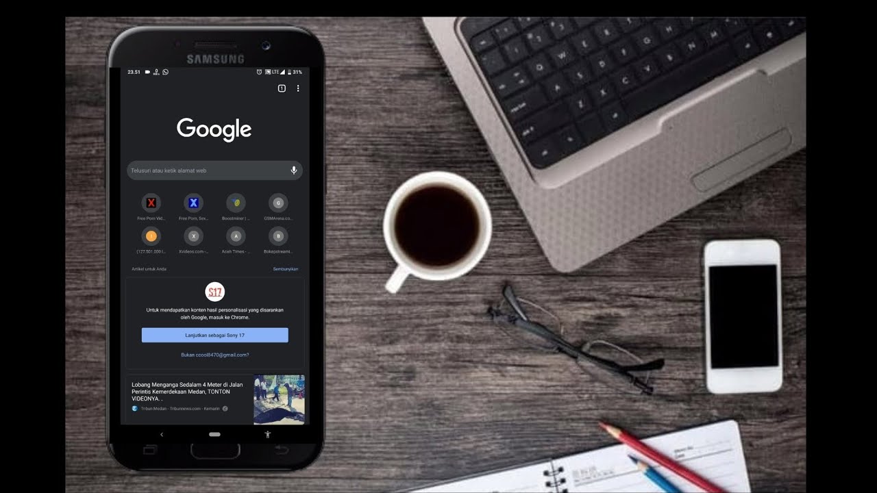 CARA SIMPEL DAN MUDAH MENGUBAH TEMA DARK MODE GOOGLE CROME ANDROID - YouTube