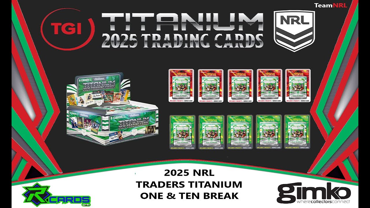 #2440 TGI NRL Rugby League 2025 Traders Titanium Box & Starter Packs ...