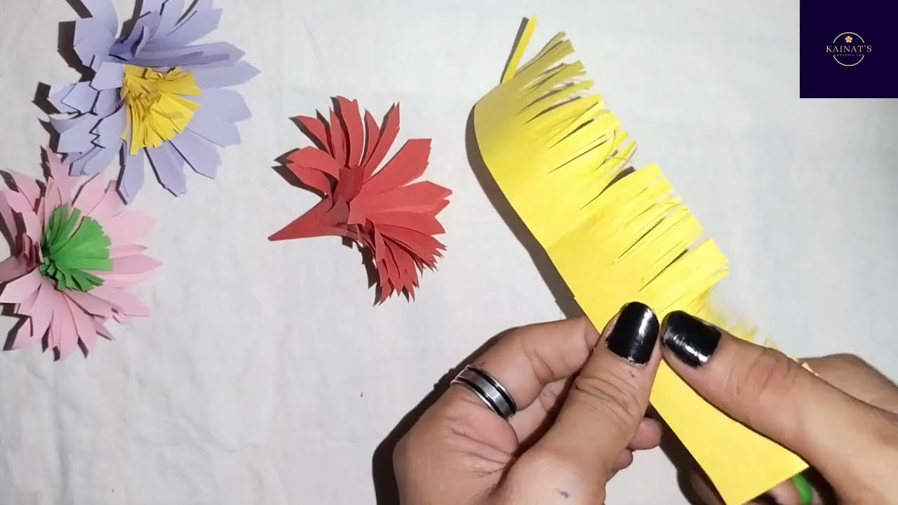 Easy paper flower tutorial || how to make easy paper flower - YouTube