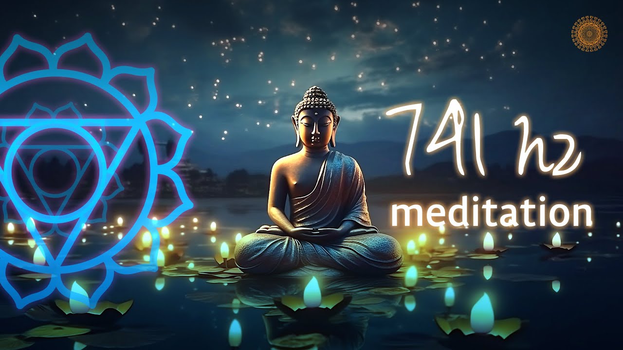 THROAT CHAKRA - 741 hz - Powerful Meditation Music, remove toxins ...