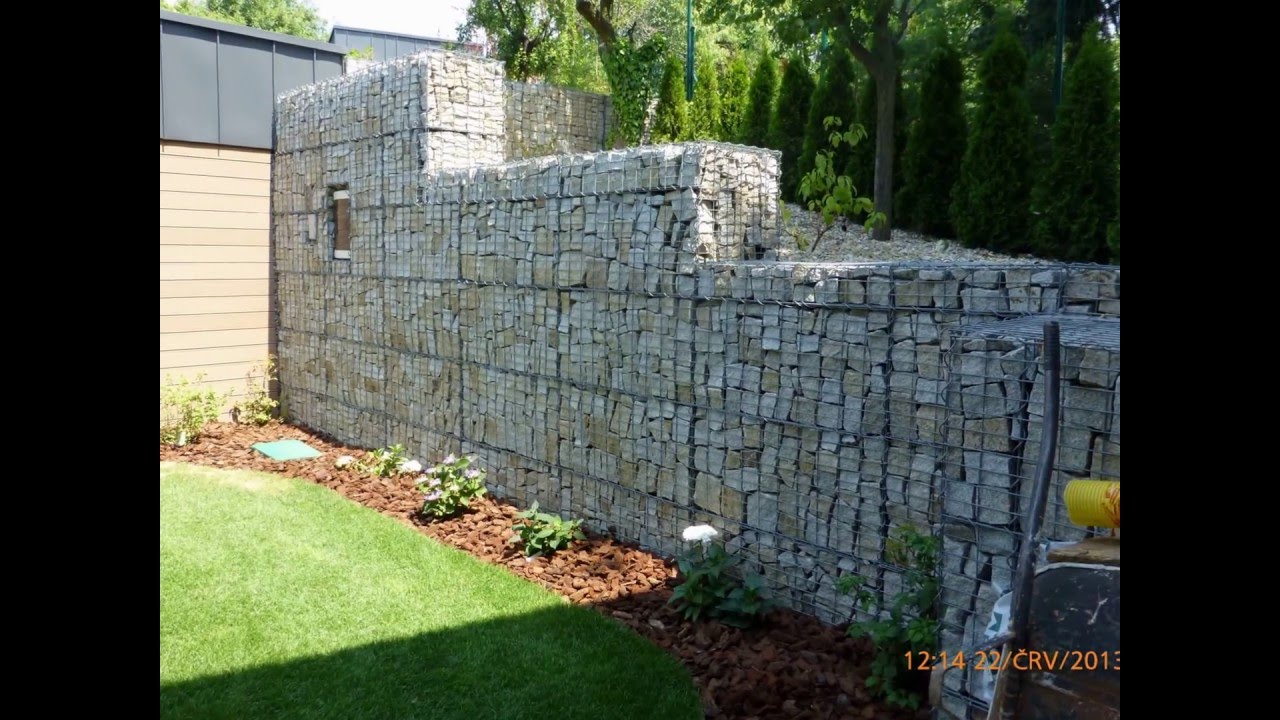 Gabion , plot, oporný múr - YouTube