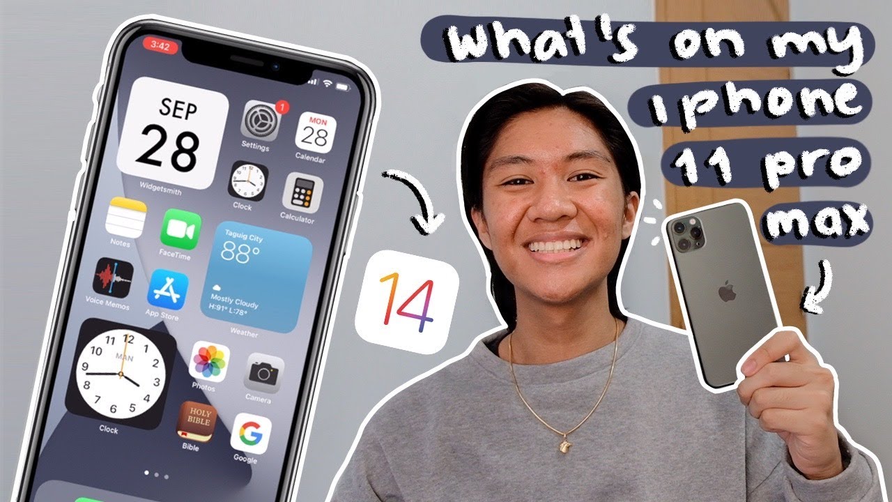 what's on my IPHONE 11 PRO MAX (2020) + iOS 14 home screen setup - YouTube