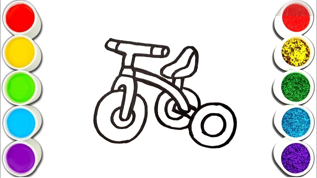 Children tricycle Drawing,Painting and Coloring for Kids, Toddlers Easy ...