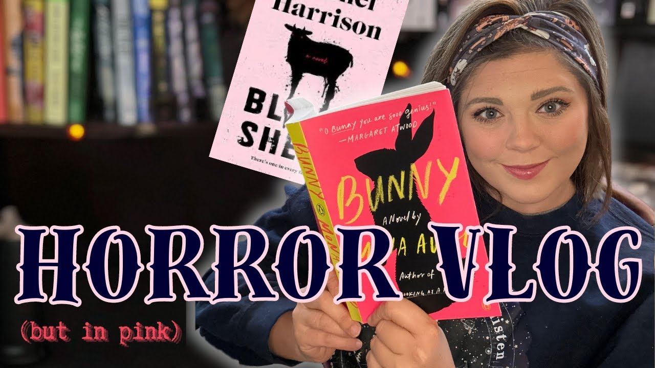 HORROR READING VLOG | all these books have pink covers + fall fun - YouTube