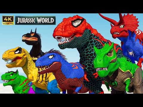 Superman T-Rex vs Batman T-Rex | Dinosaur City Corridor Challenge - Jurassic World Evolution 2