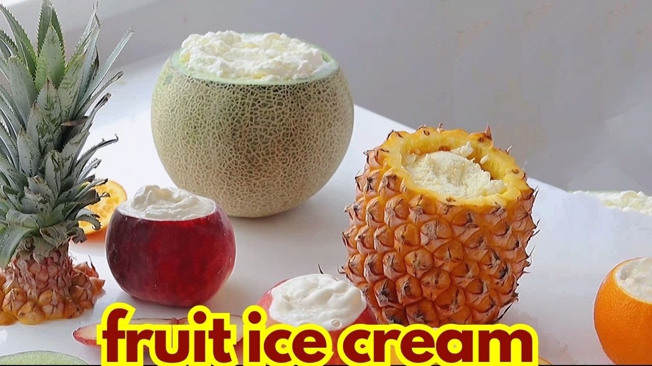 Fruit Ice Cream dessert Recipe 🍨 - YouTube