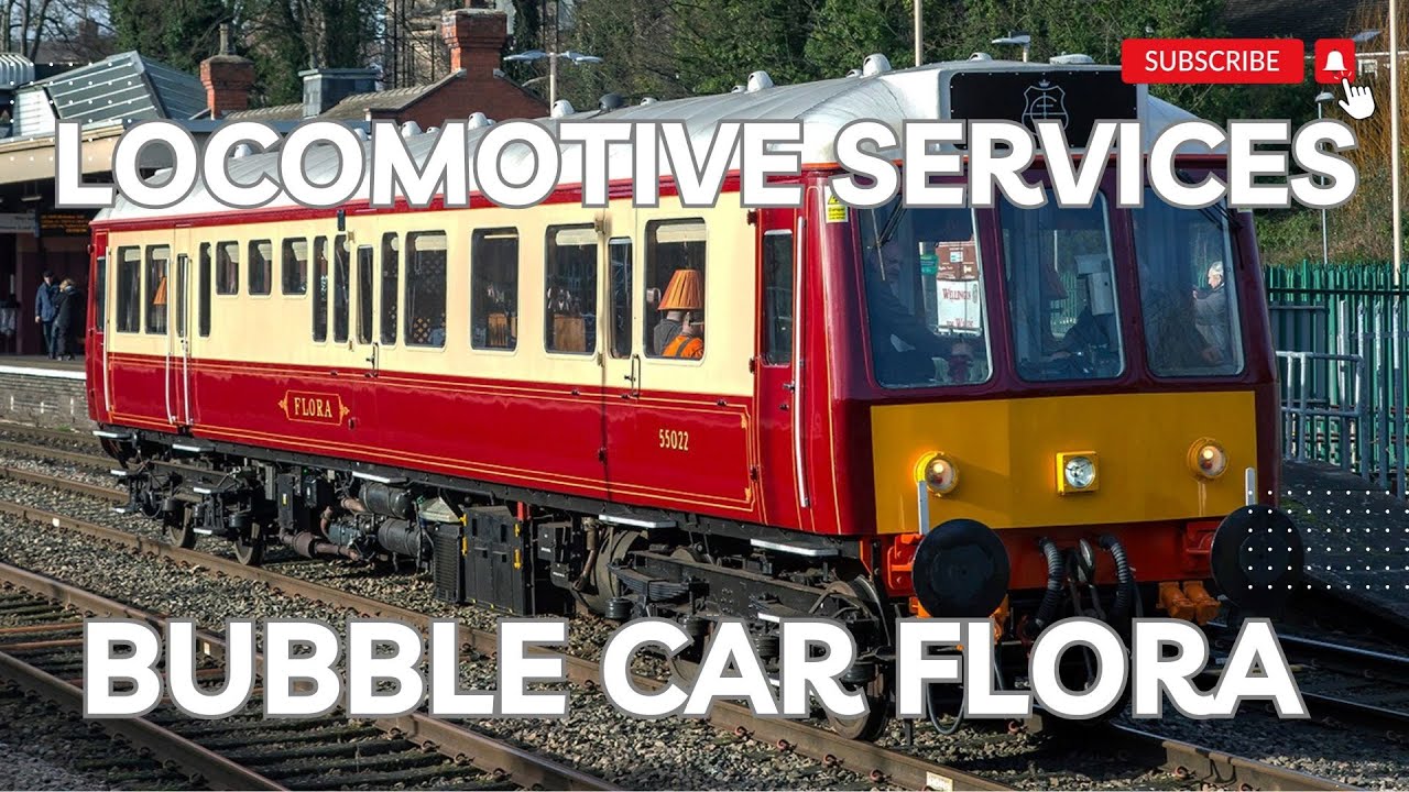 LSL Bubble Car Class 121 121023 / 55022 Flora heads for Wrexham with ...