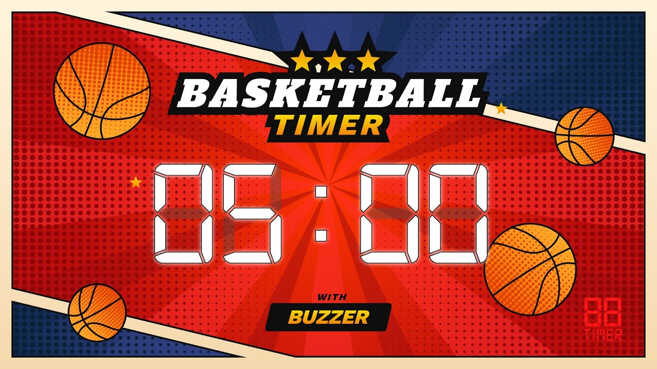 5 min Timer Basketball Buzzer , basketball spin with Start and Finish ...