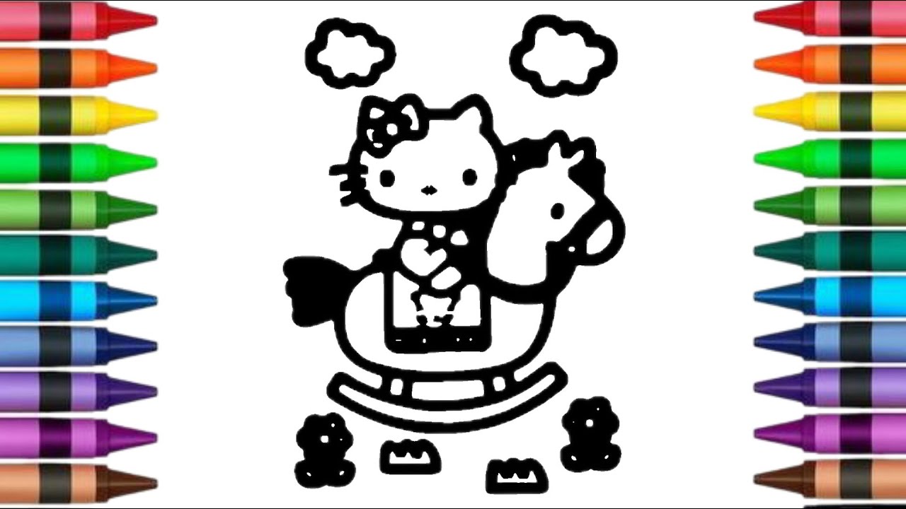hello kitty horse riding colouring and drawing | how to draw hello ...