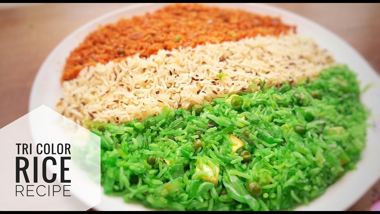 Tri Color Rice Recipe | Independence Day 2021 | Jeera rice | Schezwan ...