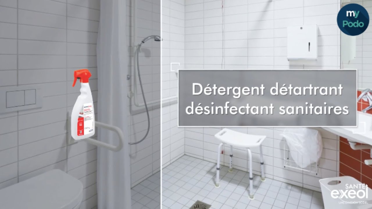 Détergent détartrant désinfectant sanitaire Exeol San - YouTube