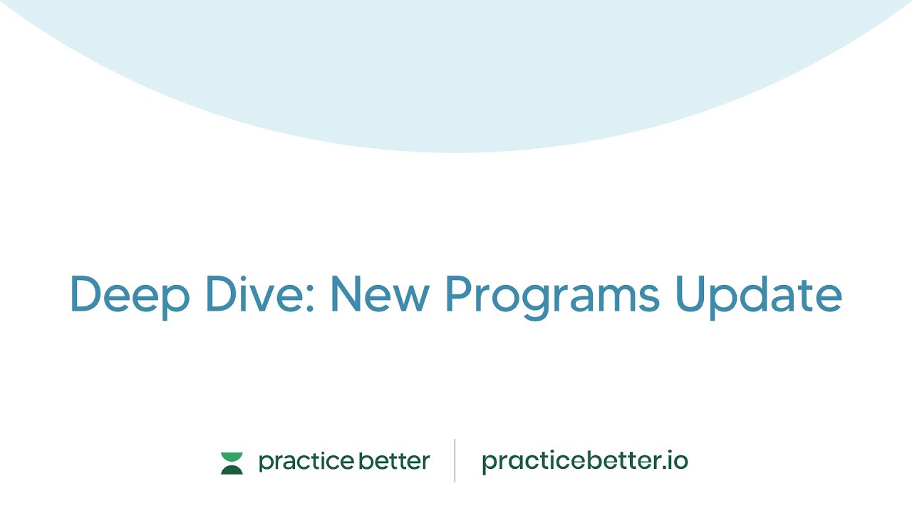 Deep Dive: New Programs Update - YouTube