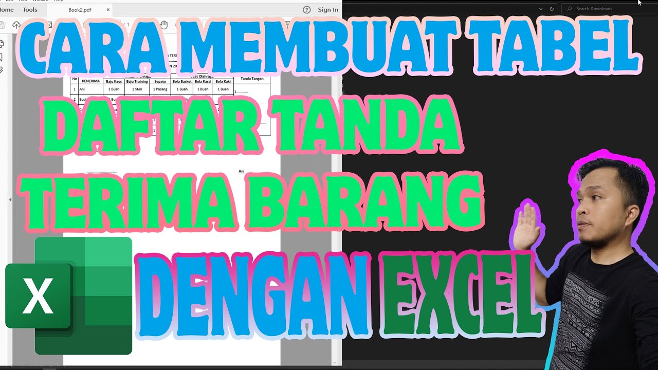 CARA MEMBUAT TABEL DAFTAR TANDA TERIMA BARANG MENGGUNAKAN EXCEL - YouTube