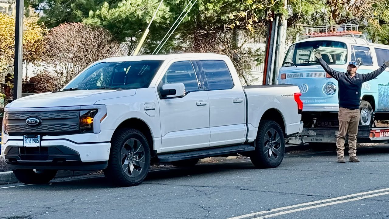 Ford F-150 Lightning Hauls A Classic VW “Tequila Bar” Bus: An EV Towing ...