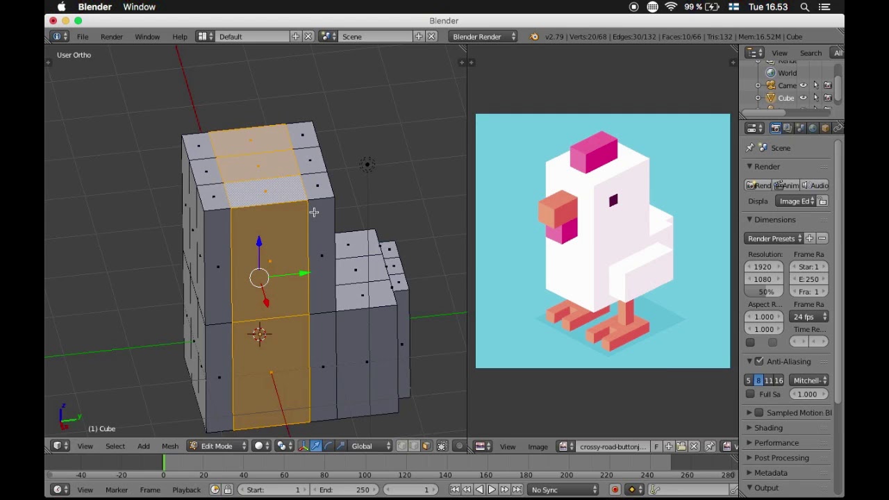 Lowpoly Chicken Character In Blender - Tutorial - YouTube