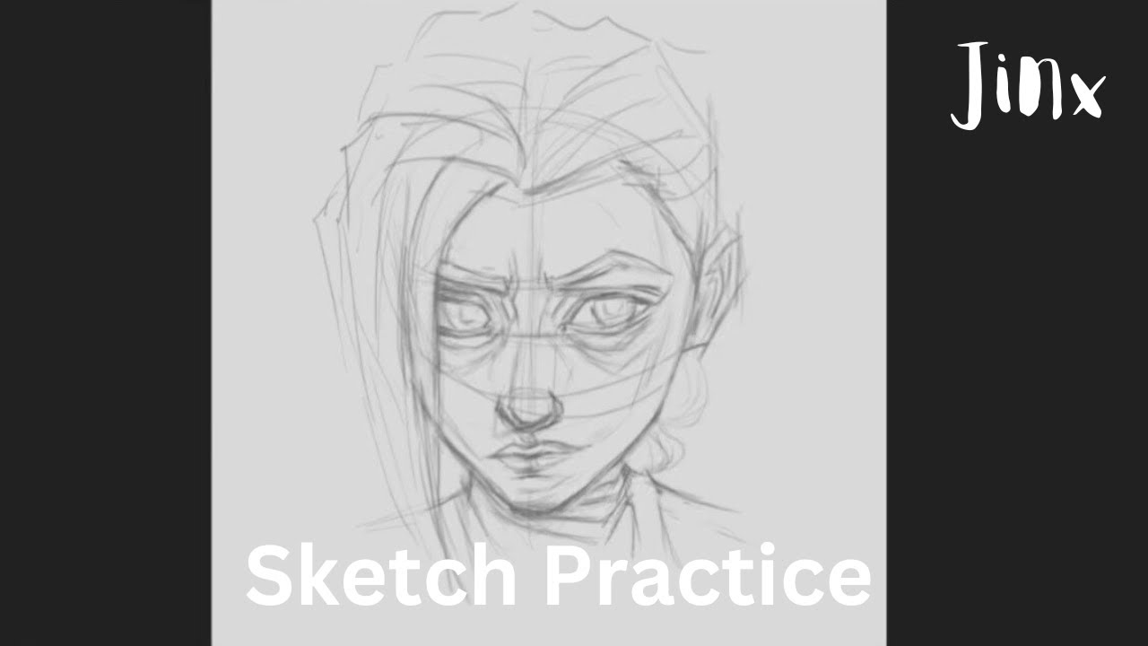 How I sketched Jinx | Freehand (Line art speed process) - YouTube