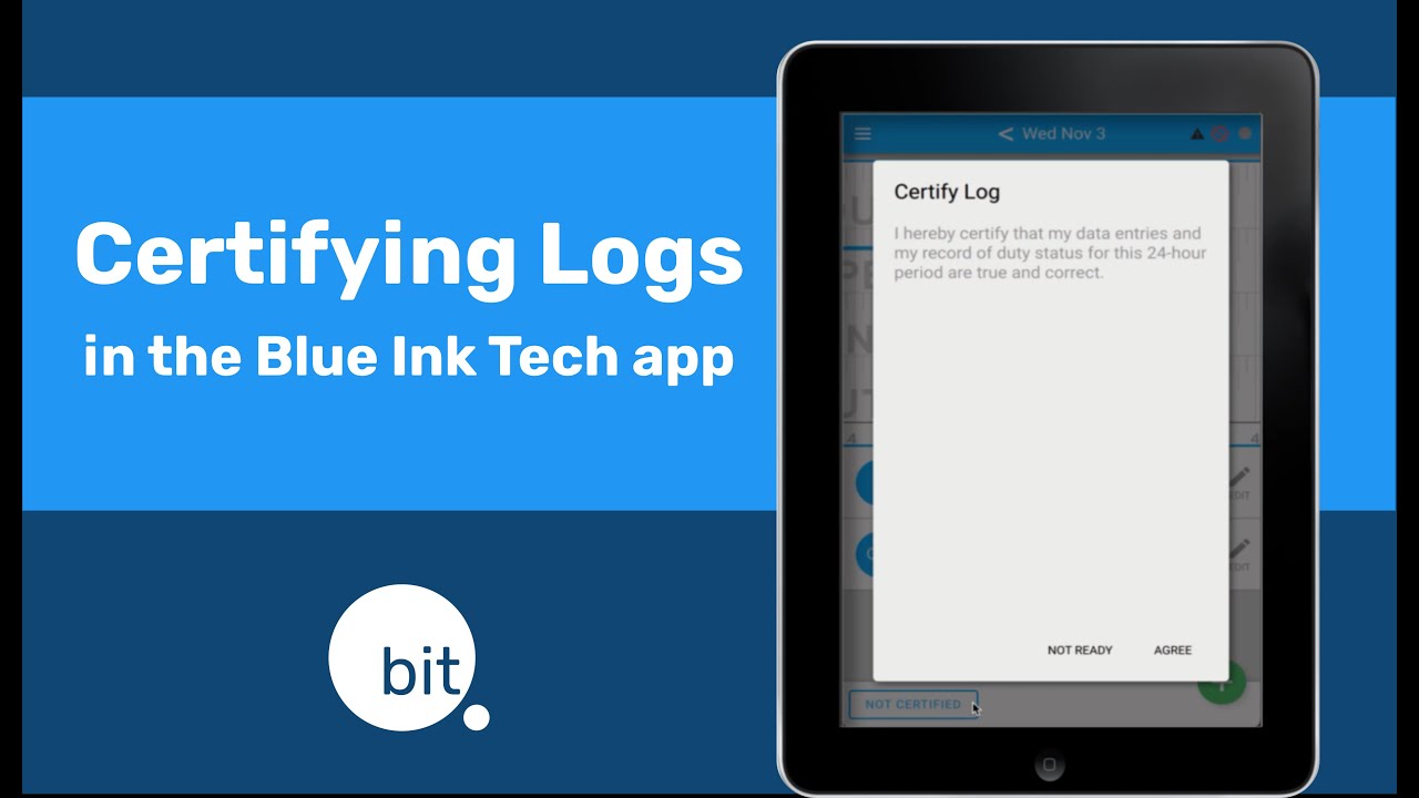 Certifying Logs in the Blue Ink Tech App - YouTube