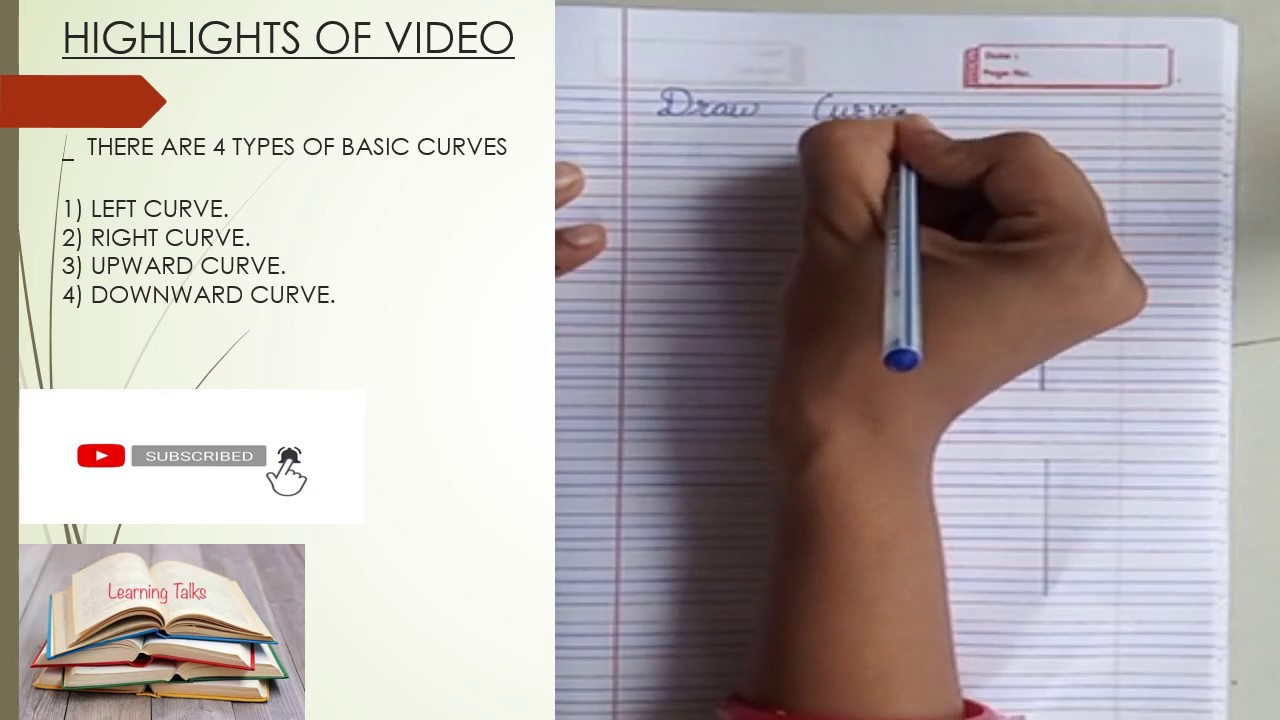 HOW TO DRAW CURVES || BASIC WRITING PATTERNS || CURVE || REVERSE CURVE ...