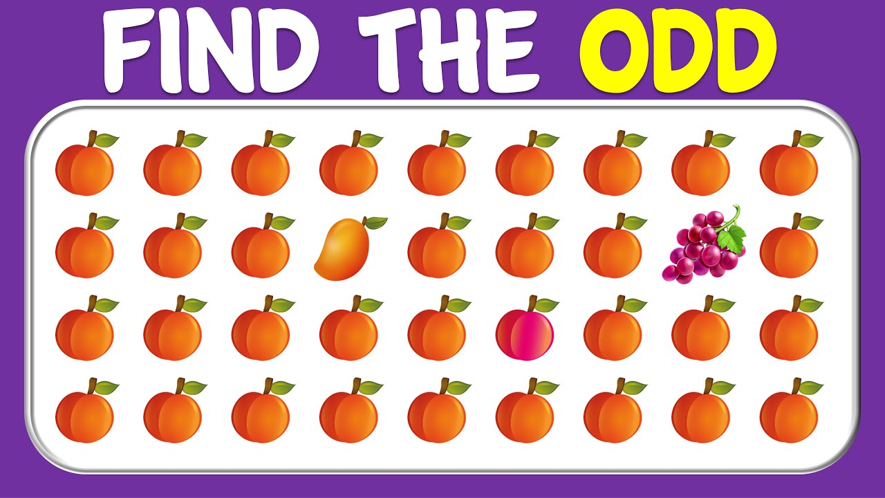 【Easy, Medium, Hard Levels】Can you Find the Odd Emoji out & Letters and ...