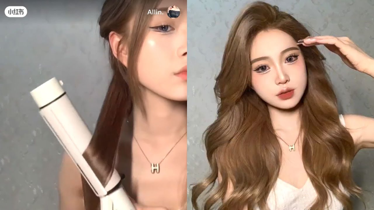 💇‍♀️ korean hair curl tutorial 💘 HOW TO curl your hair 40mm easy ...