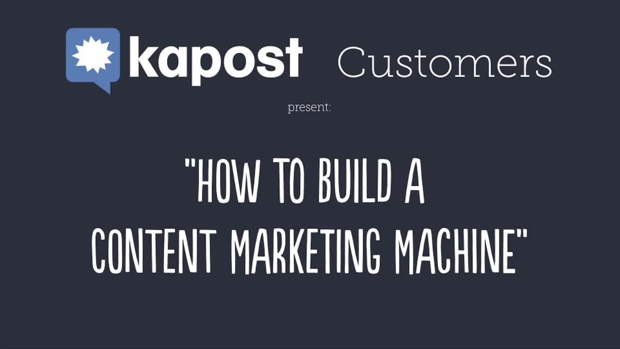 Content Marketing Experts on How To Build a Content Marketing Machine ...