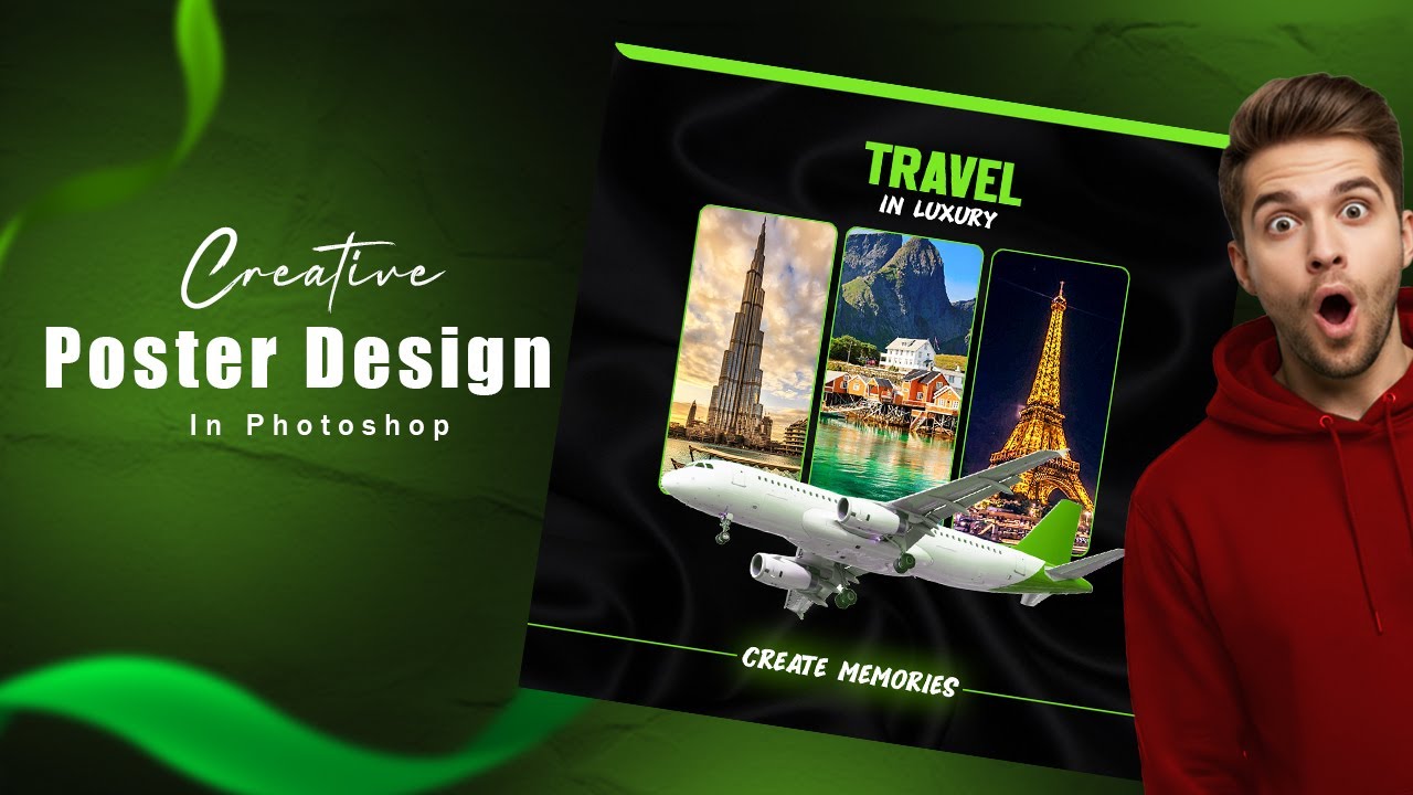 Travel Poster Design in Photoshop | Luxury Travel Flyer Tutorial ...