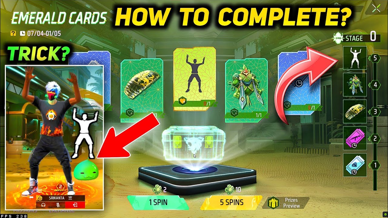 How To Complete Emerald Card Event | Free Fire Emerald Cards Event ...
