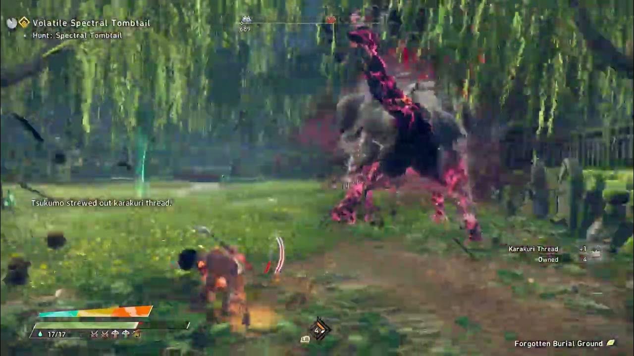 【Wild Hearts】Wagasa/傘 Solo No Damage Deeply Volatile Spectral Tombtail ソロでノダメージ澱み深きハナガラシ - YouTube