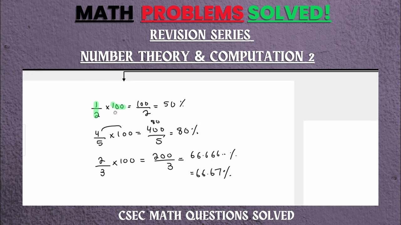 CSEC Math Problems Solved | Revision Series | Number Theory and Computation 2 | Ace your CSEC ...