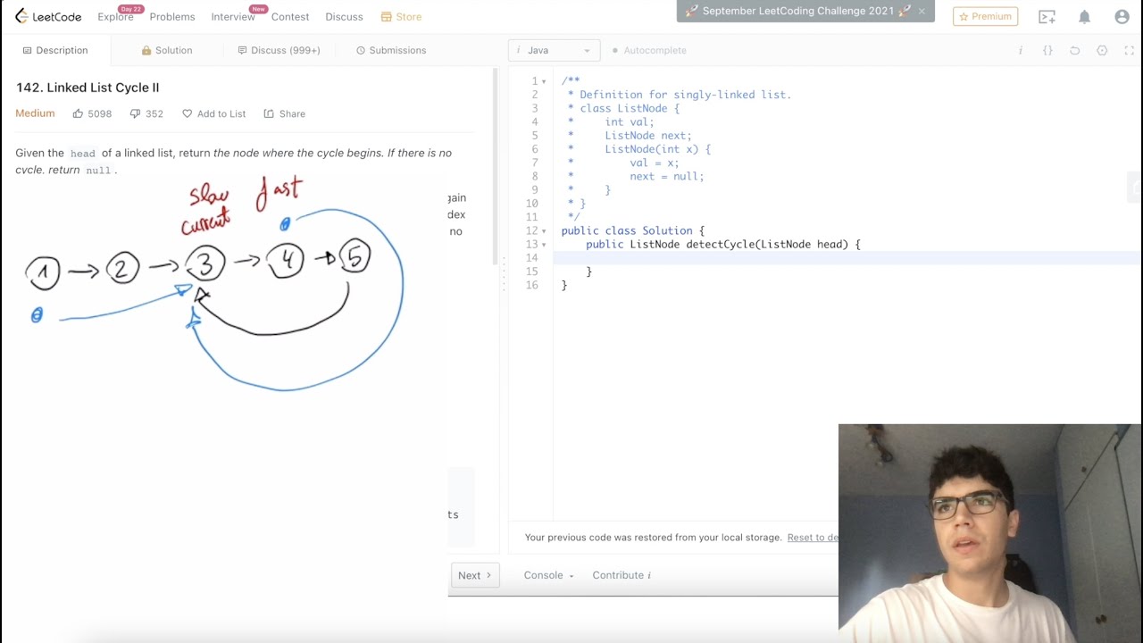 Leetcode 142 Linkedlist Cycle Ii En Español Algoritmo Explicado Con 5414