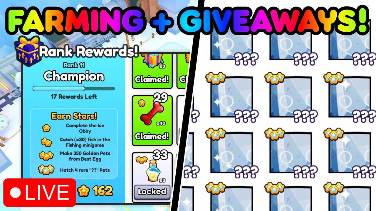 🔴 LIVE PET SIMULATOR 99 HUGE PET GIVEAWAY + GRINDING RANK AND MORE! PET ...