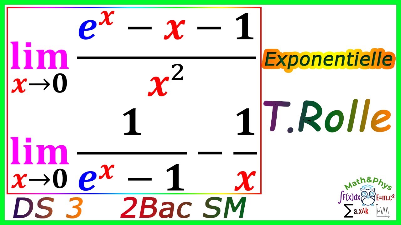 Fonction Exponentielle - Limites Exponentielle - 2 Bac SM - [Exercice 9 ...