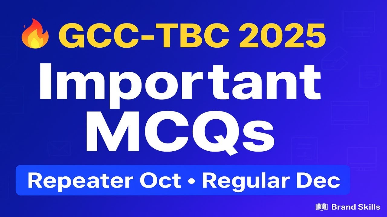GCC-TBC Typing Exam 2025 Computer Awareness MCQ Practice Repeater Oct ...