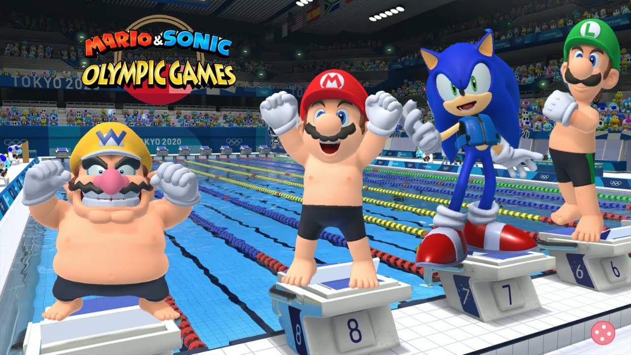 Mario & Sonic At The Olympic Games Tokyo 2020 (Swimming 100M Freestyle ...