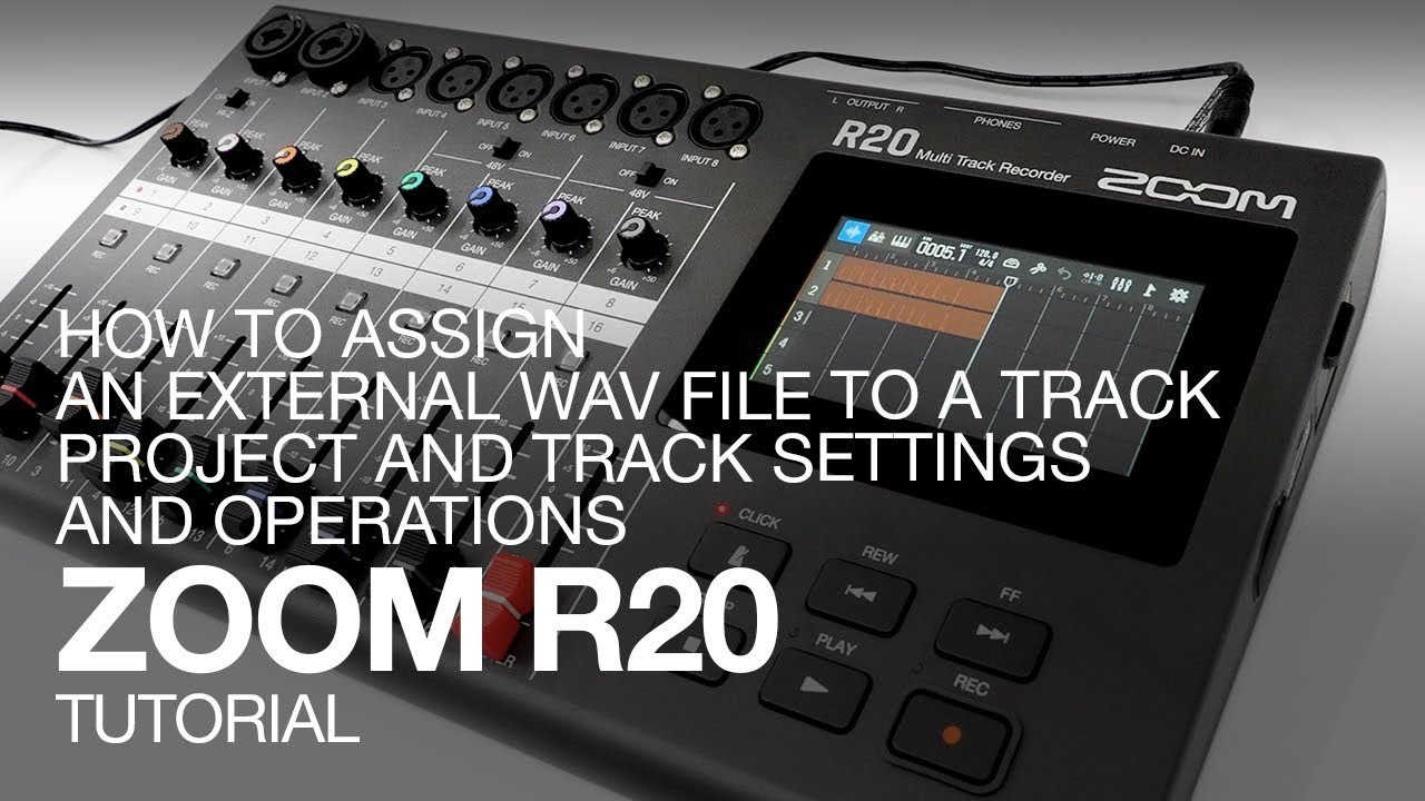 (한글 자막) ZOOM R20에서 외부 WAV 파일을 트랙에 할당하는 방법 - YouTube