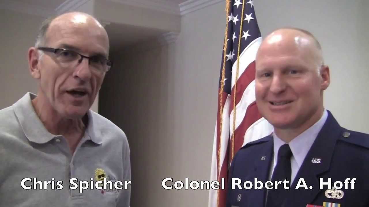 AVnice talks to Colonel Robert A Hoff USAF, at the Lancaster Chamber ...