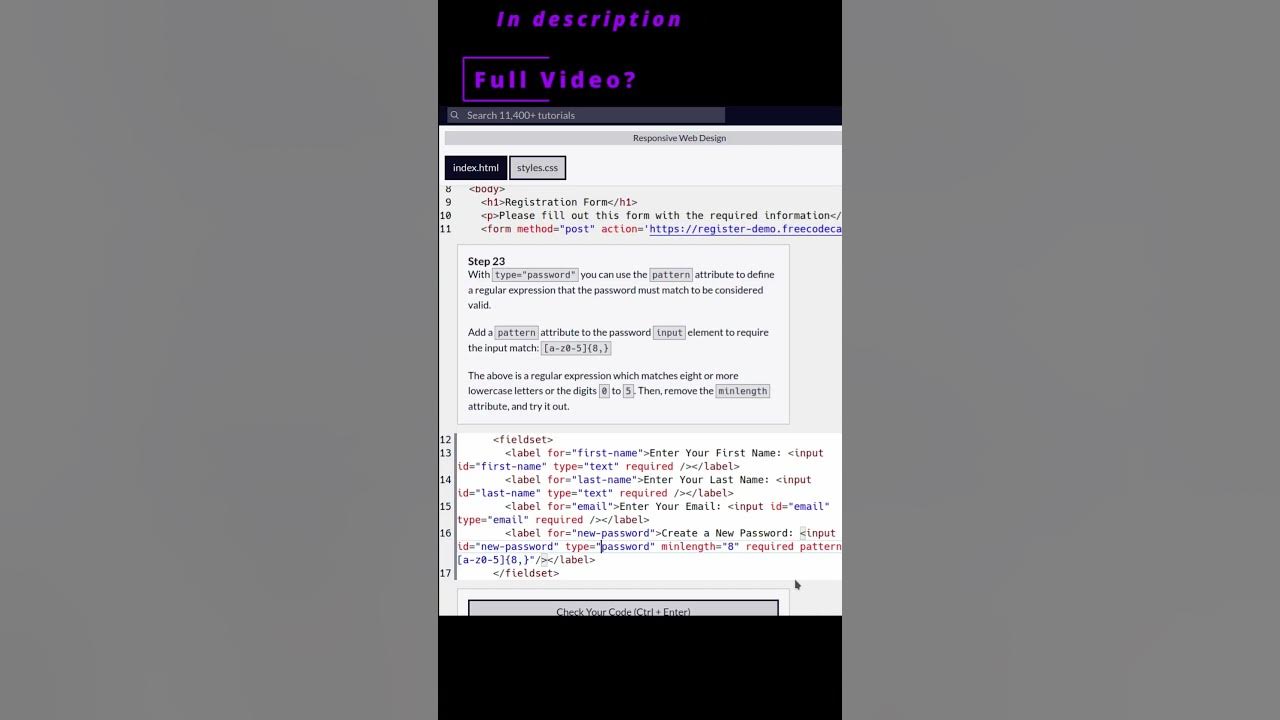 🌐 Responsive Web Design Preview 🌐 Registration Form 🌐 22,23,24 🌐 # ...