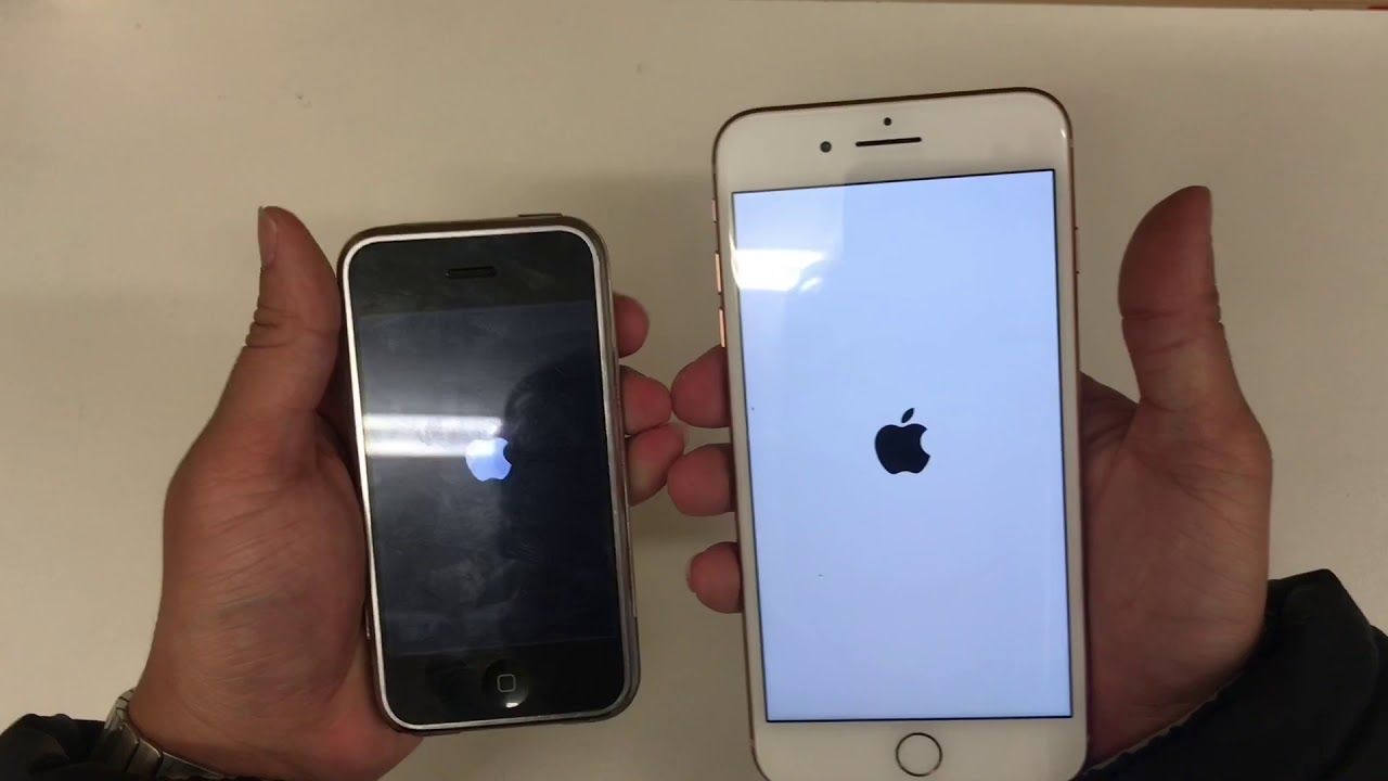 Original iPhone 2G vs iPhone 8 Plus Start Up Speed Test! - YouTube