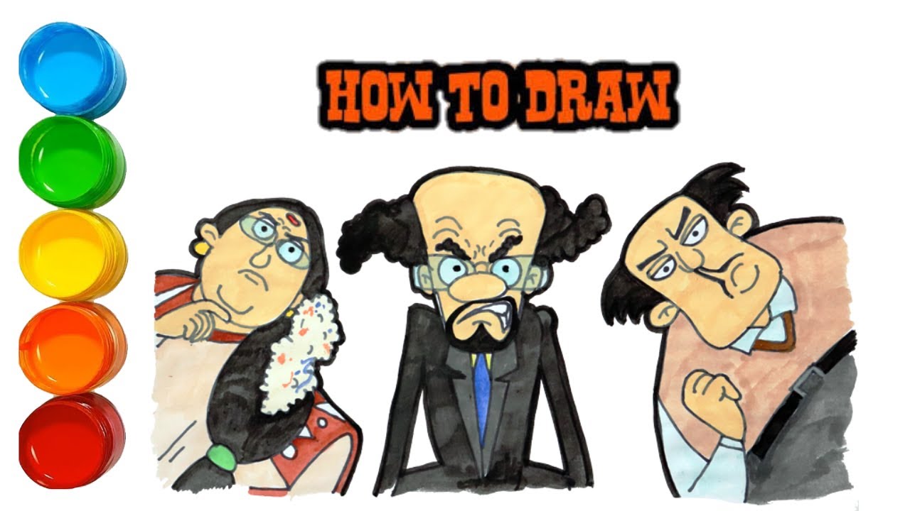How to draw Bindiya Roy, Makkhan Singh, Dubey sir from Badri and Budh ...