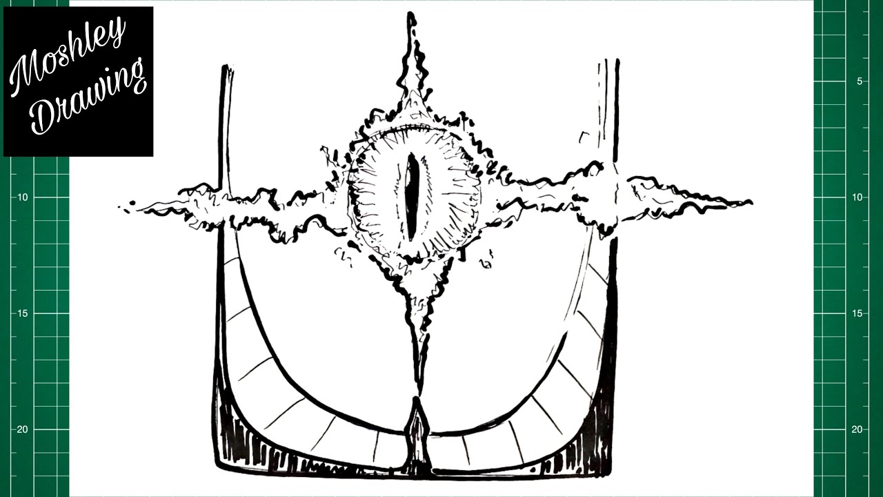 How To Draw The Eye Of Sauron Lord Of The Rings Youtube