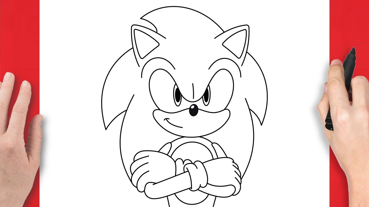 How To Draw Sonic The Hedgehog - Step By Step Drawing Tutorial - YouTube