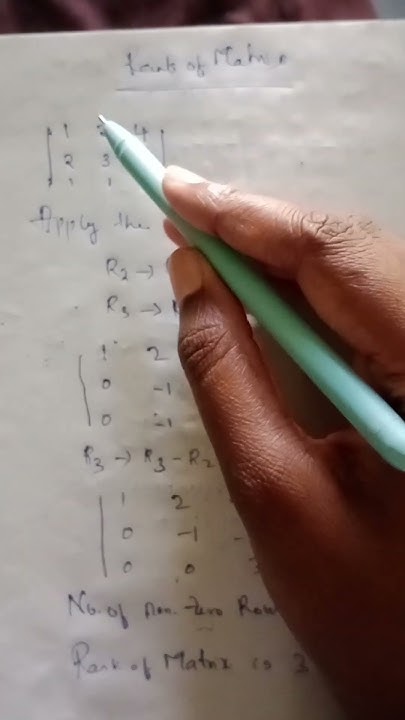 find the rank of Matrix explanation in Telugu - YouTube