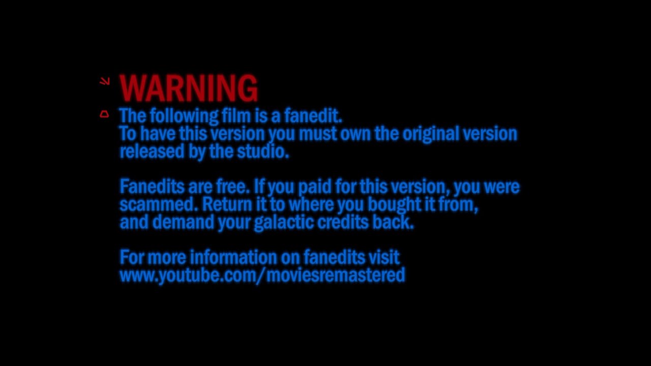 MR Star Wars Fanedit Warning intro (1080p) - YouTube