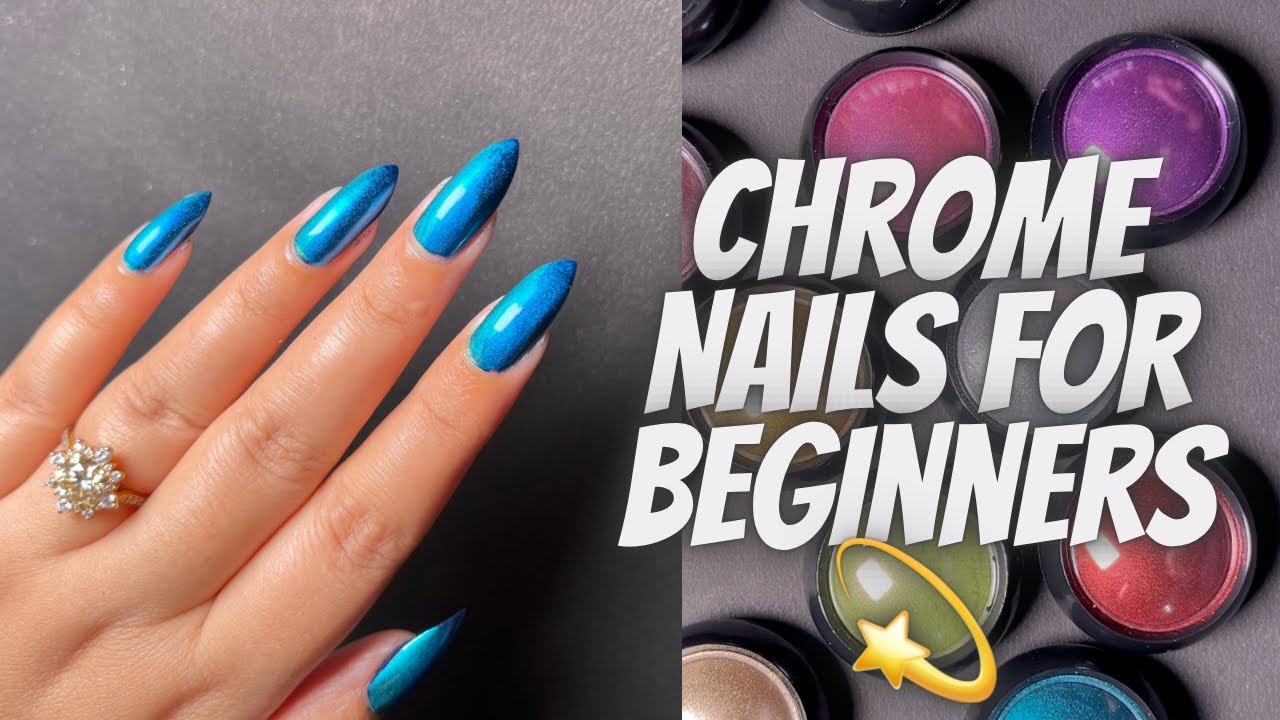 Easy Chrome Nails Tutorial at home🏡with Product details | Step By Step Chrome nails for ...